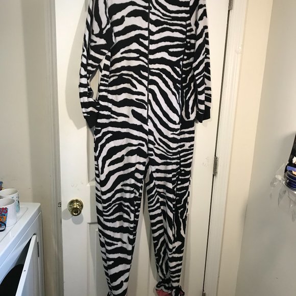 Nick & Nora | Intimates & Sleepwear | Nick Nora Zebra Footie One Piece ...